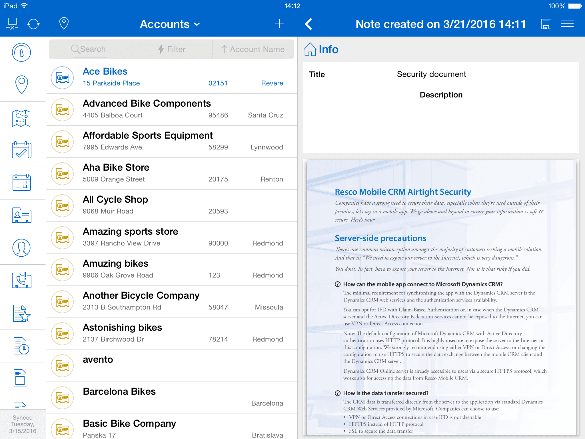 Work with documents in Resco Mobile CRM | Resco