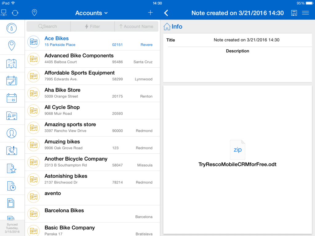 Work with documents in Resco Mobile CRM | Resco