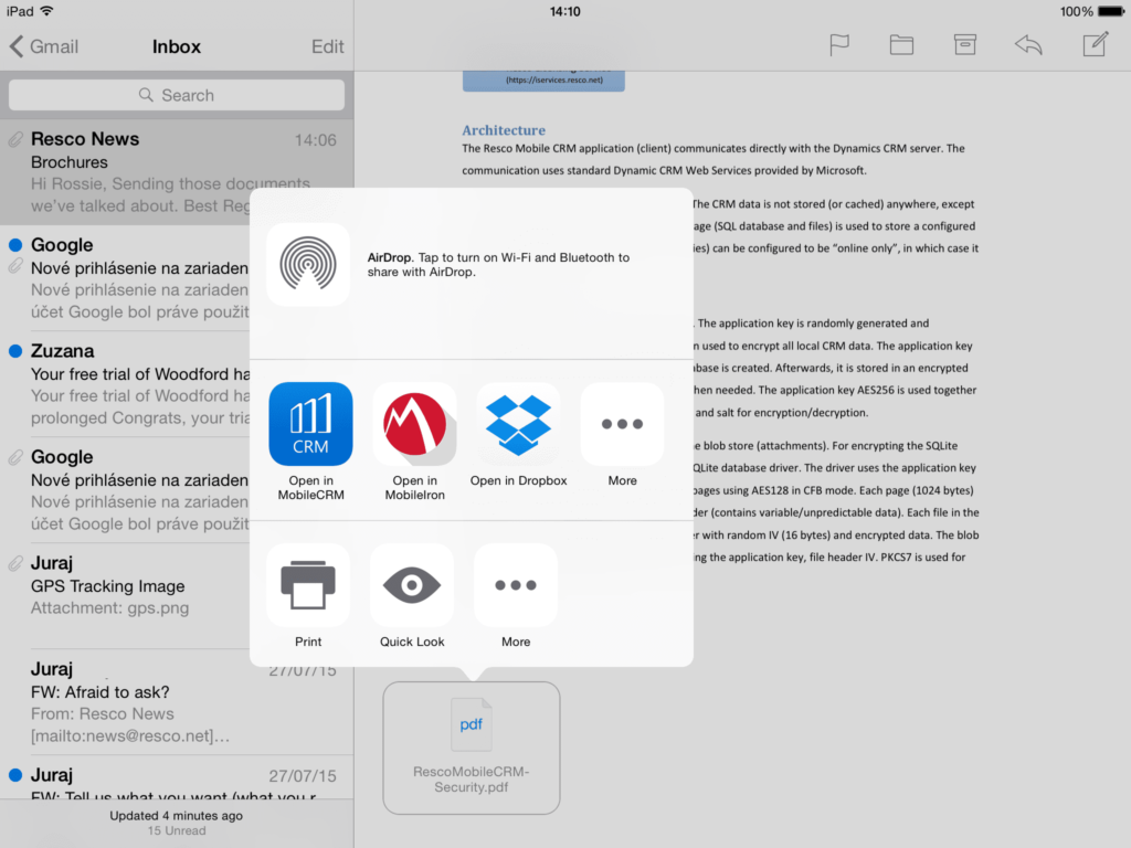 Work with documents in Resco Mobile CRM | Resco
