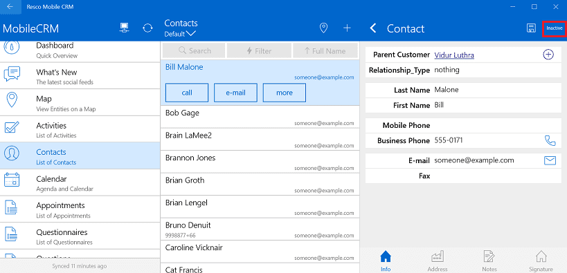 How to make inactive records active again in Resco Mobile CRM | Resco