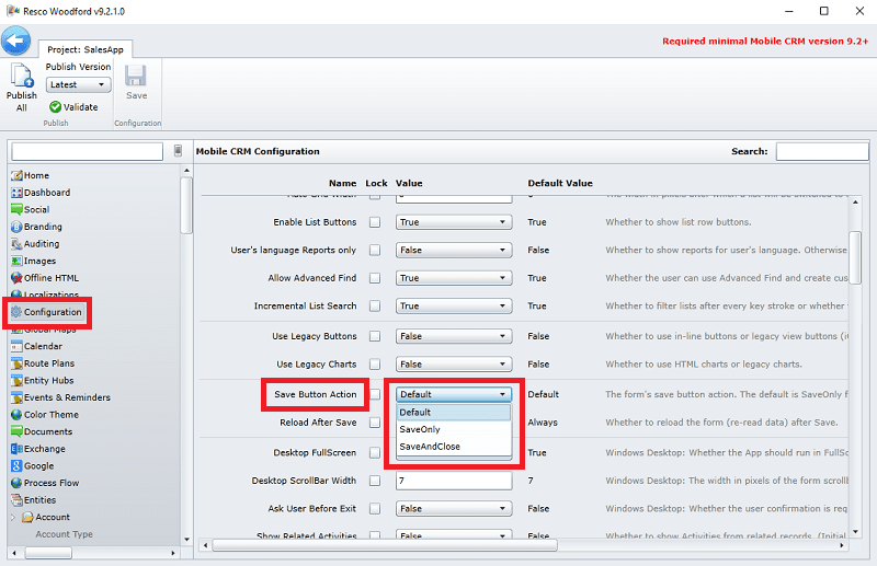 How to set up Save button actions for Resco | Resco.net