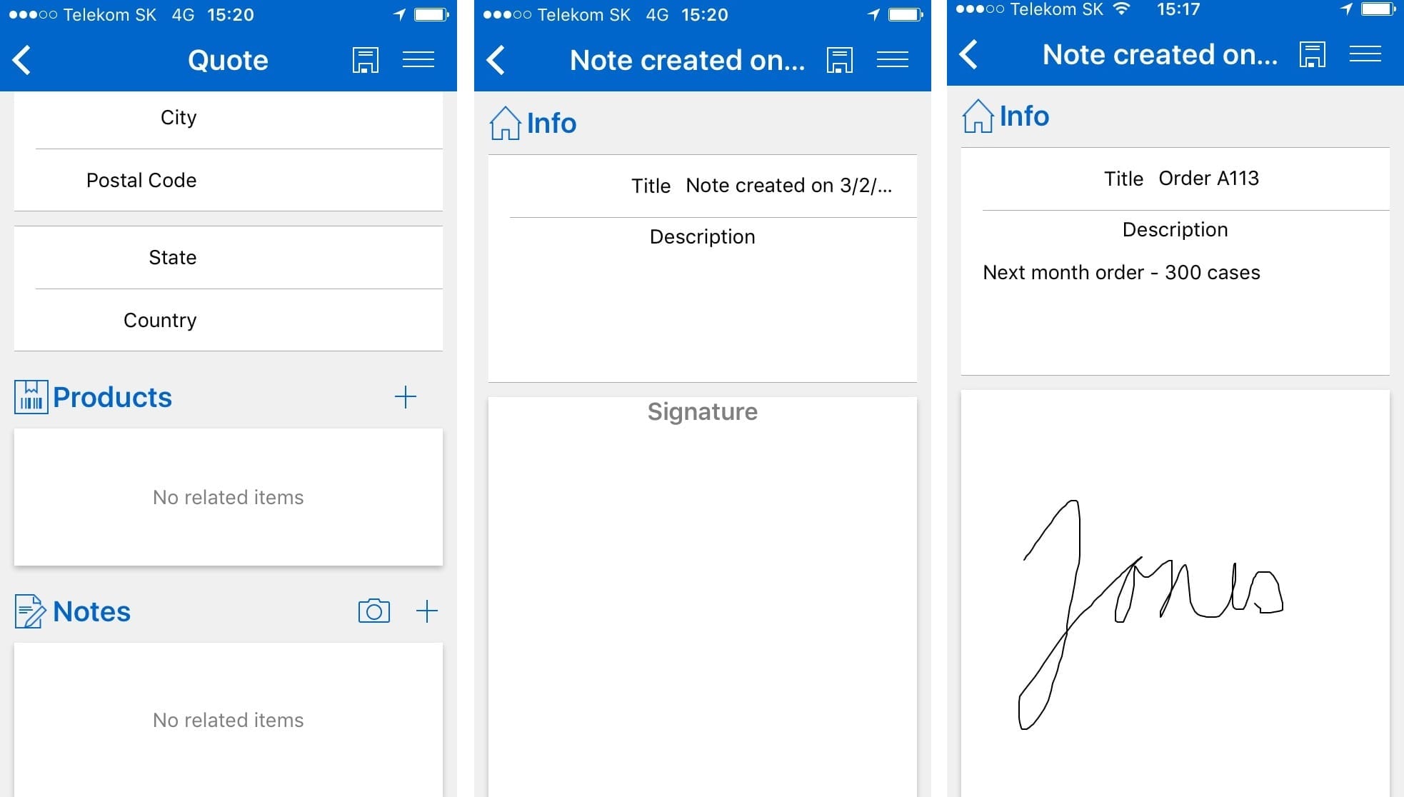 Capturing a signature in Resco Mobile CRM | Resco